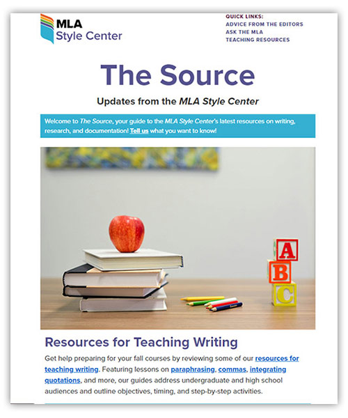 The Source Archive | MLA Style Center